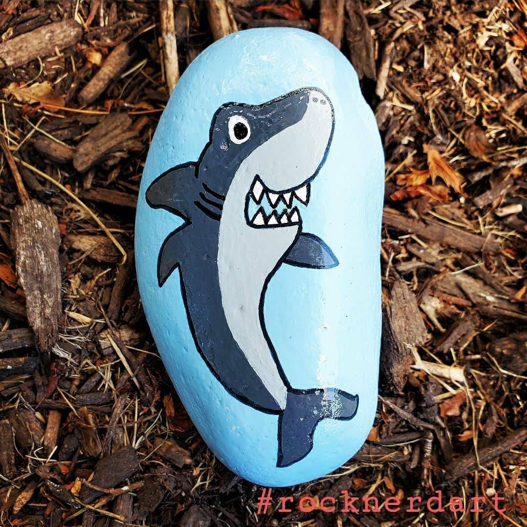 Painted Shark Rock - Etsy