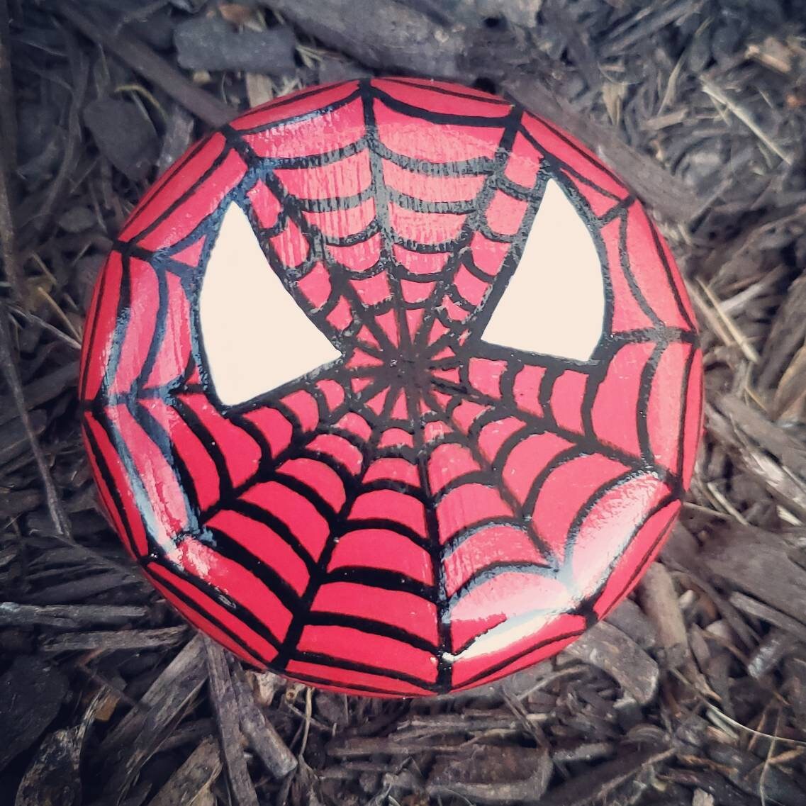 Spiderman Painted Stone - Etsy