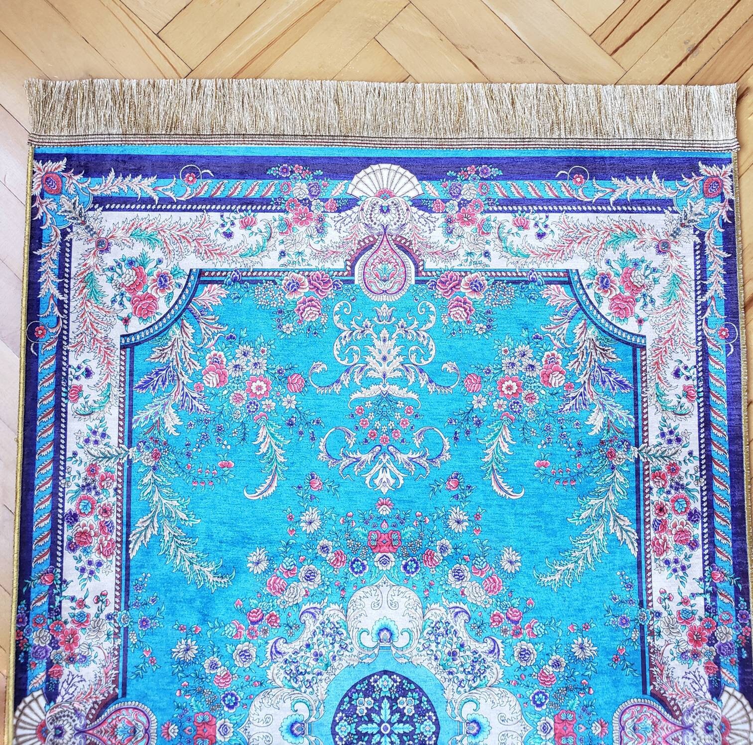 Luxury Prayer Rug Meditation Rug Colorful Rug Small Turkish | Etsy