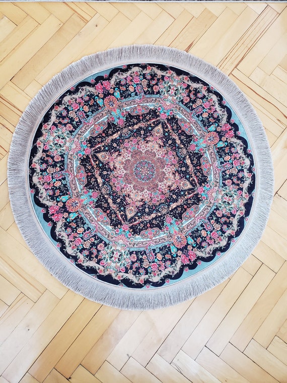 2.7x2.7 Ft Beautiful Turkish Circle Rug Home Decor Oval Rug - Etsy