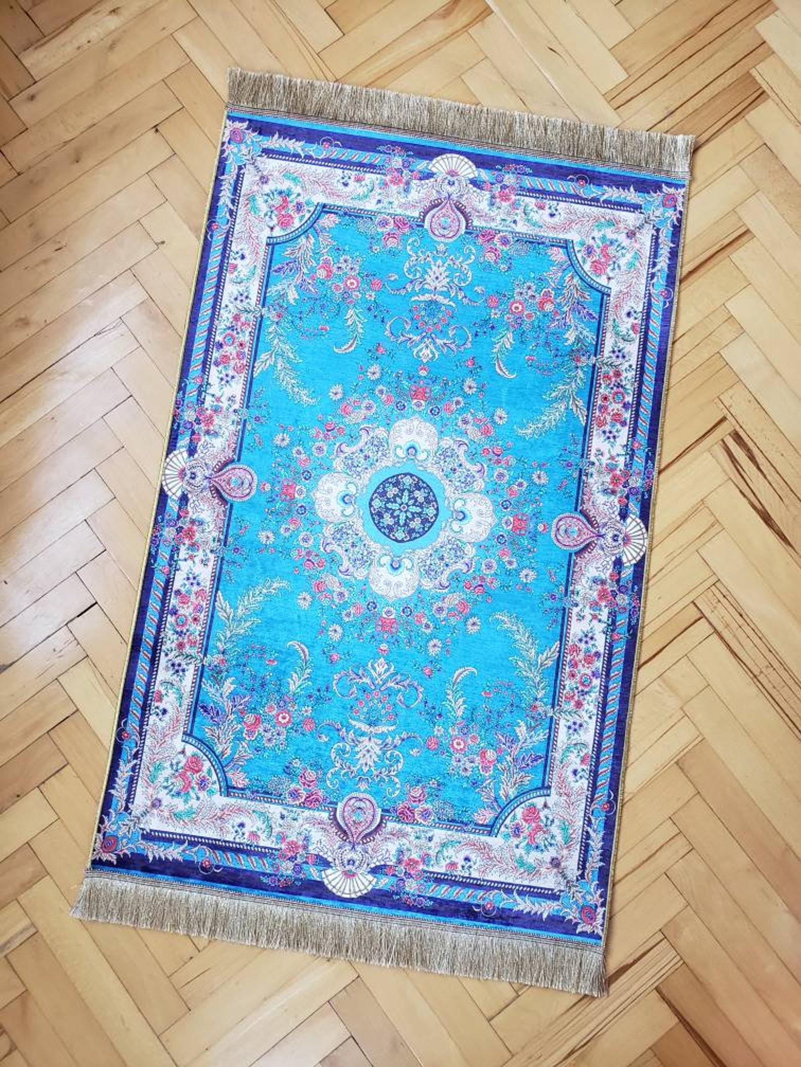 Luxury Prayer Rug Meditation Rug Colorful Rug Small Turkish | Etsy