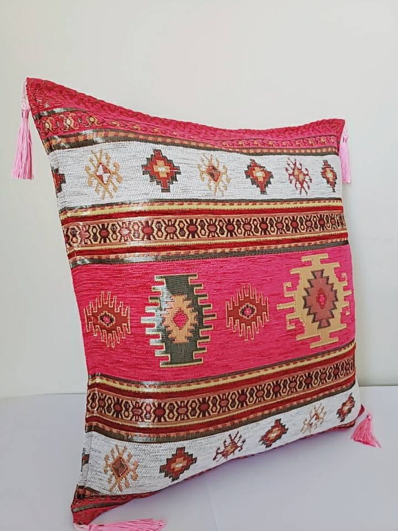 Boho Pink Pillow Boho Decor Kilim Pillows Cushion Cover - Etsy