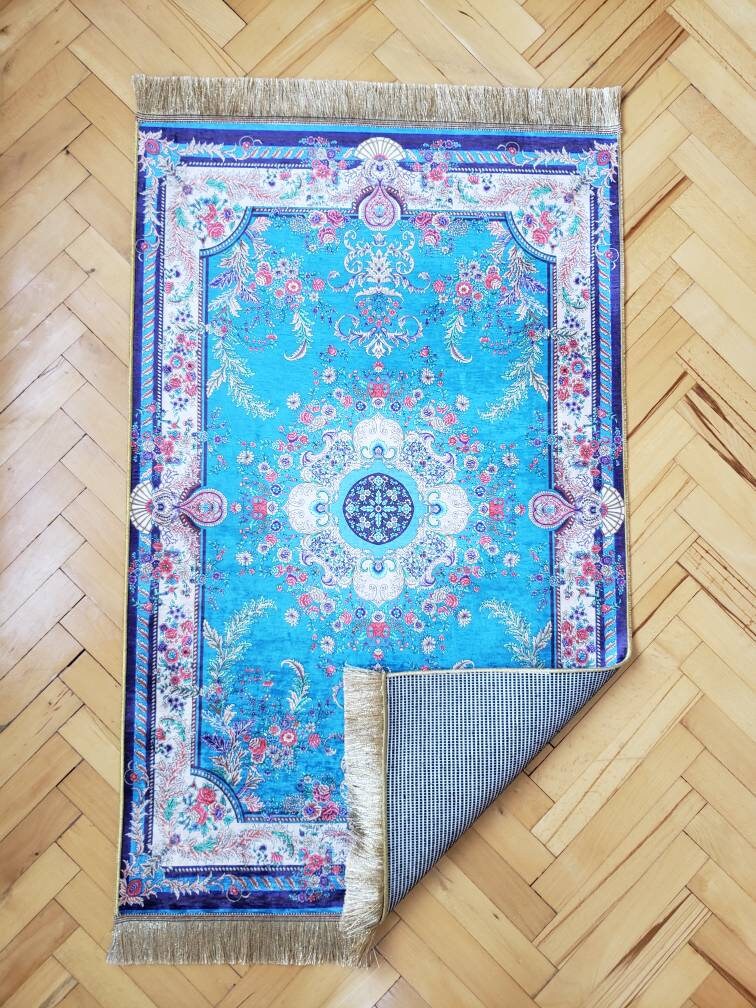 Luxury Prayer Rug Meditation Rug Colorful Rug Small Turkish | Etsy