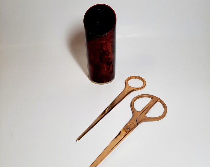 Lerche Solingen Germany Gold Scissors and Letter Opener Set With Stand ...