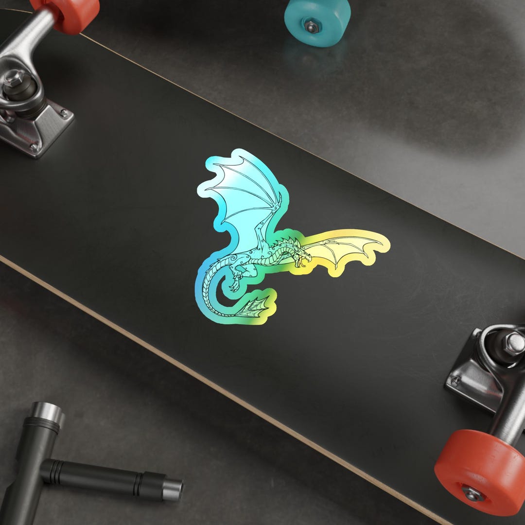 Holographic Spiral Wyvern Sticker: Fantasy Dragon Decal, Jeremiah ...