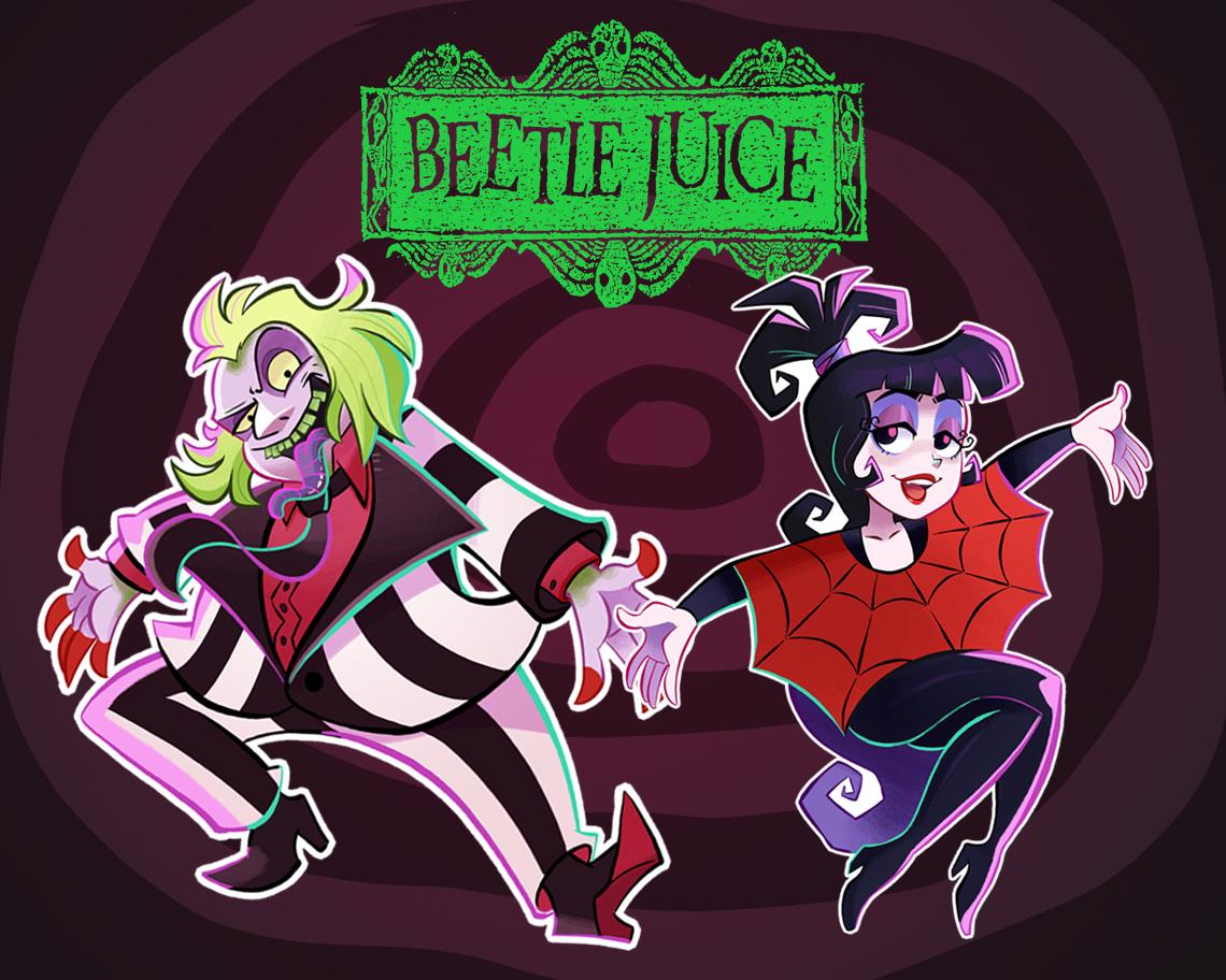 Beetlejuice and Lydia - Vinyl Stickers - Etsy