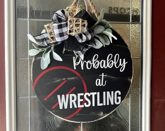 Front Door Decor Welcome Wrestling Probably at Wrestling Door Hanger ...