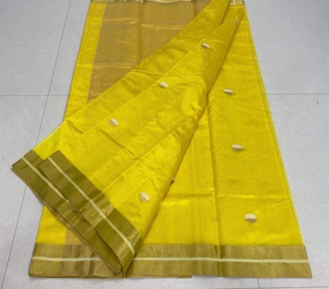 Handloom Chanderi Silk Saree zari Pure Silk Saree Chanderi - Etsy