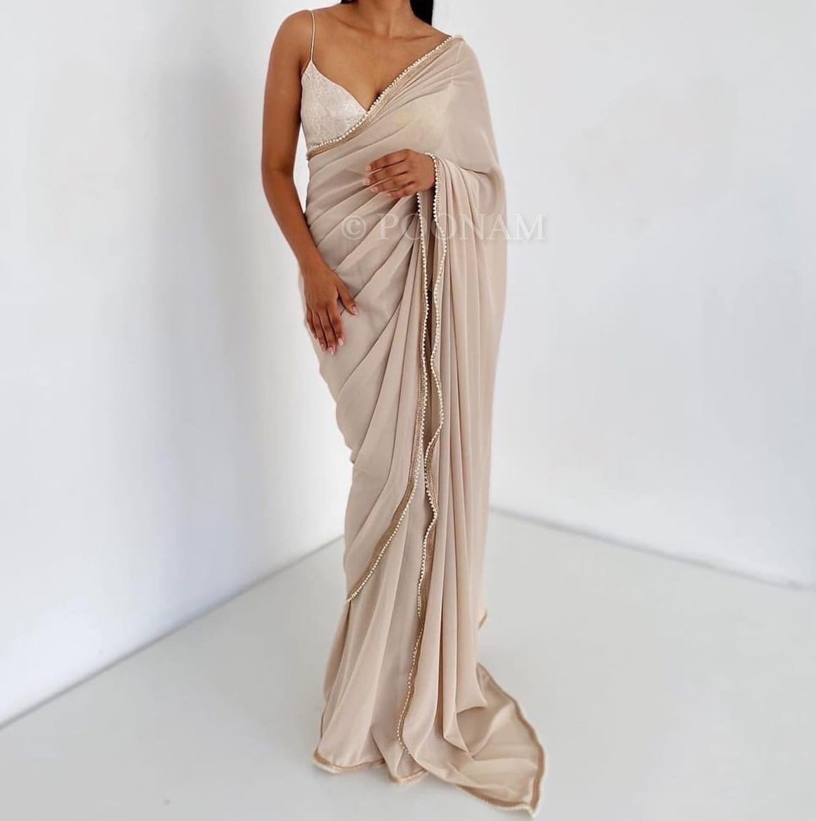 Pearl Saree, Wedding Saree, Pearl Saree, Designer Saree,bridesmaids ...