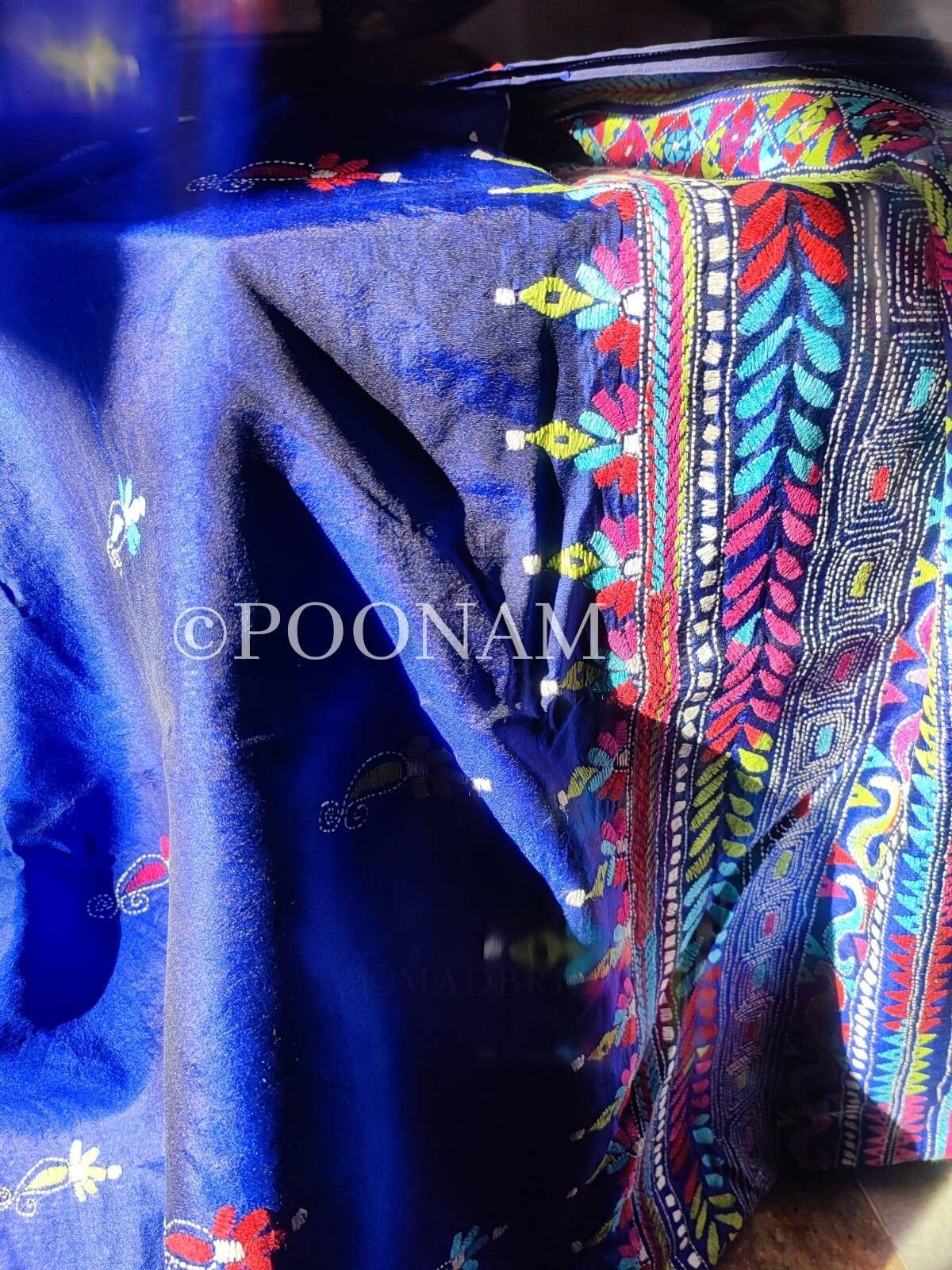 Handloom Kantha Silk Saree Kantha Saree Hand Embroidery Saree Wedding ...