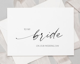 To My Beautiful Bride on Our Wedding Day Downloadable Card, Elegant ...