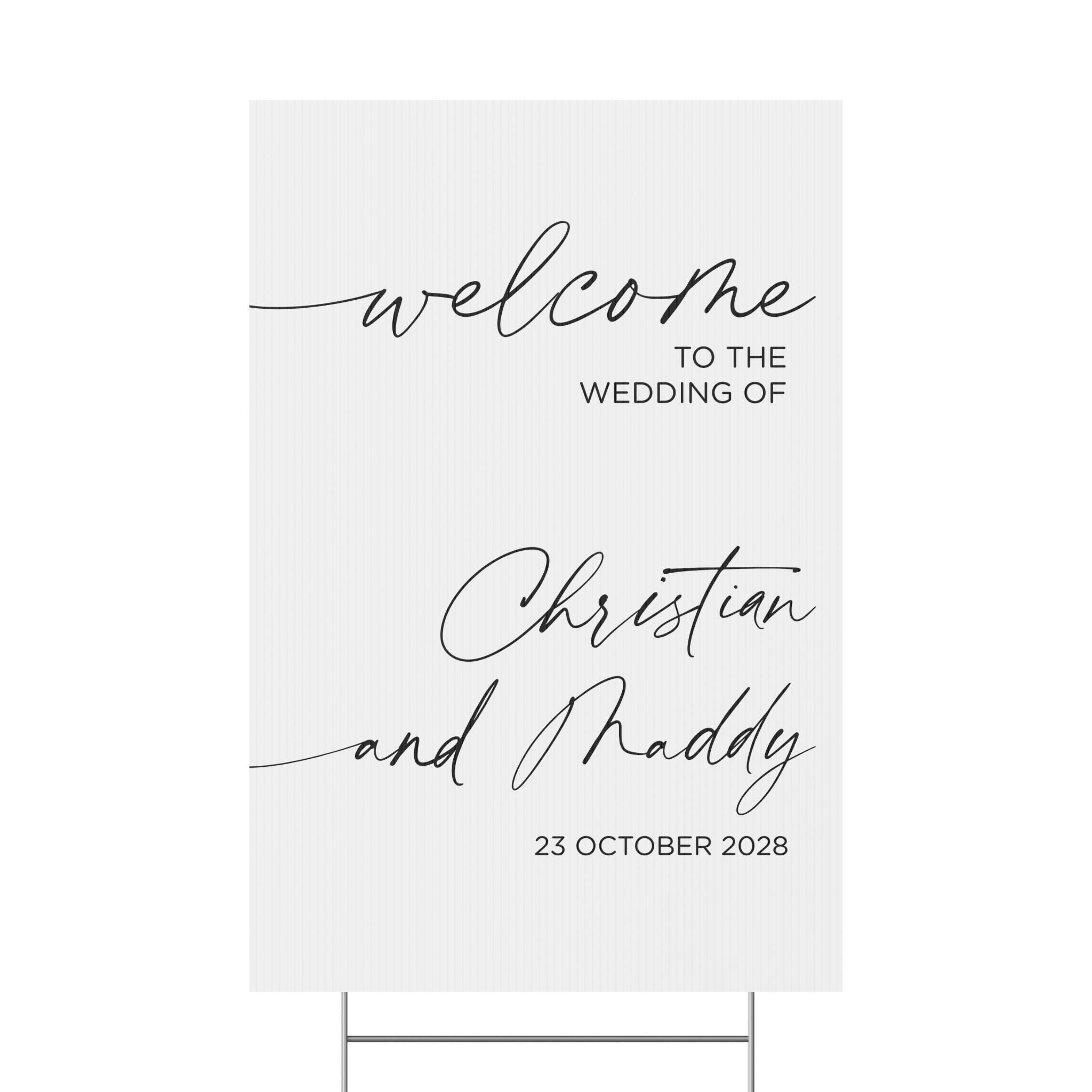 Classic Wedding Welcome Sign, Custom Simple Engagement Party Decor ...