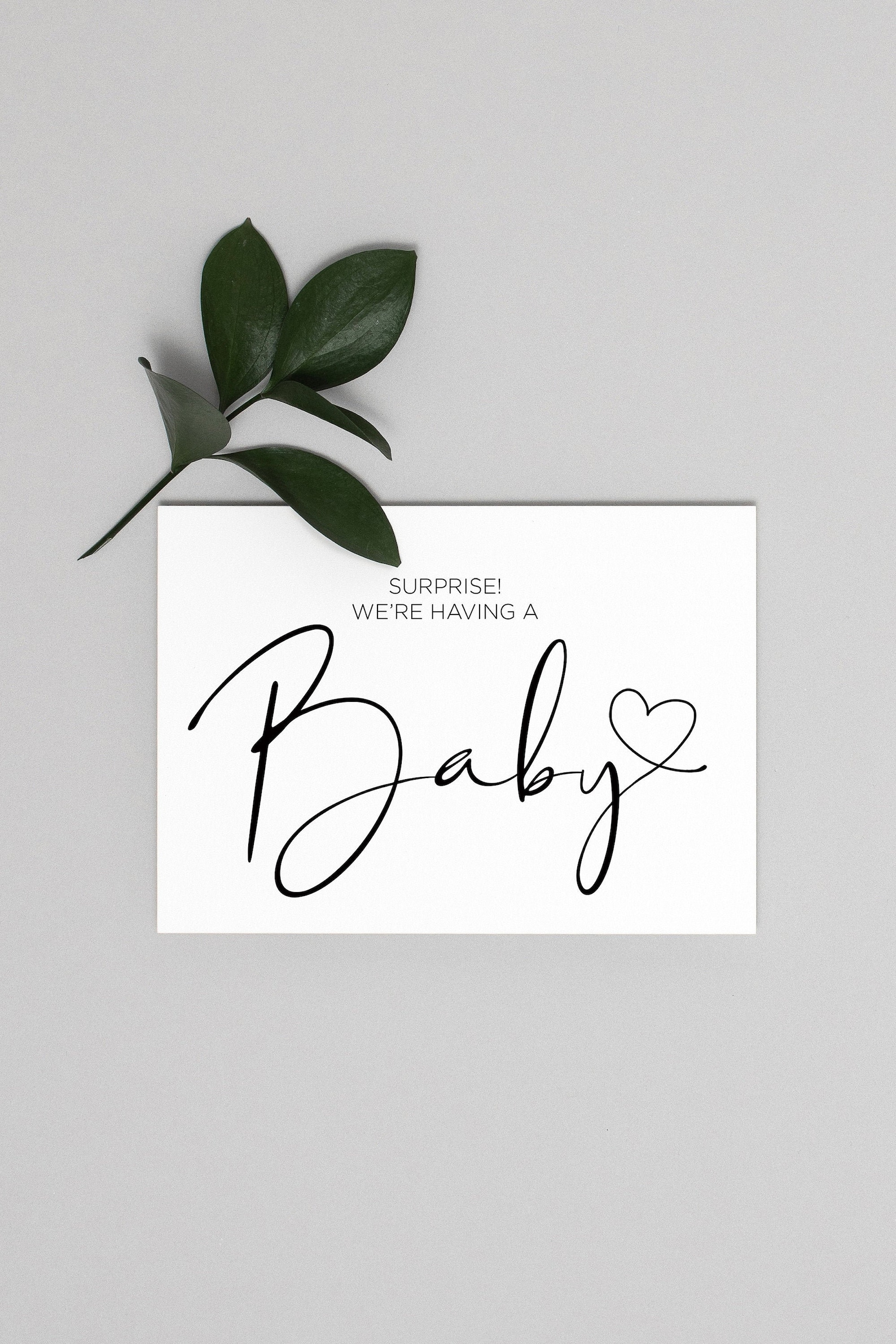 Baby Announcement Card, Pregnancy Reveal for Family, Digital Design ...