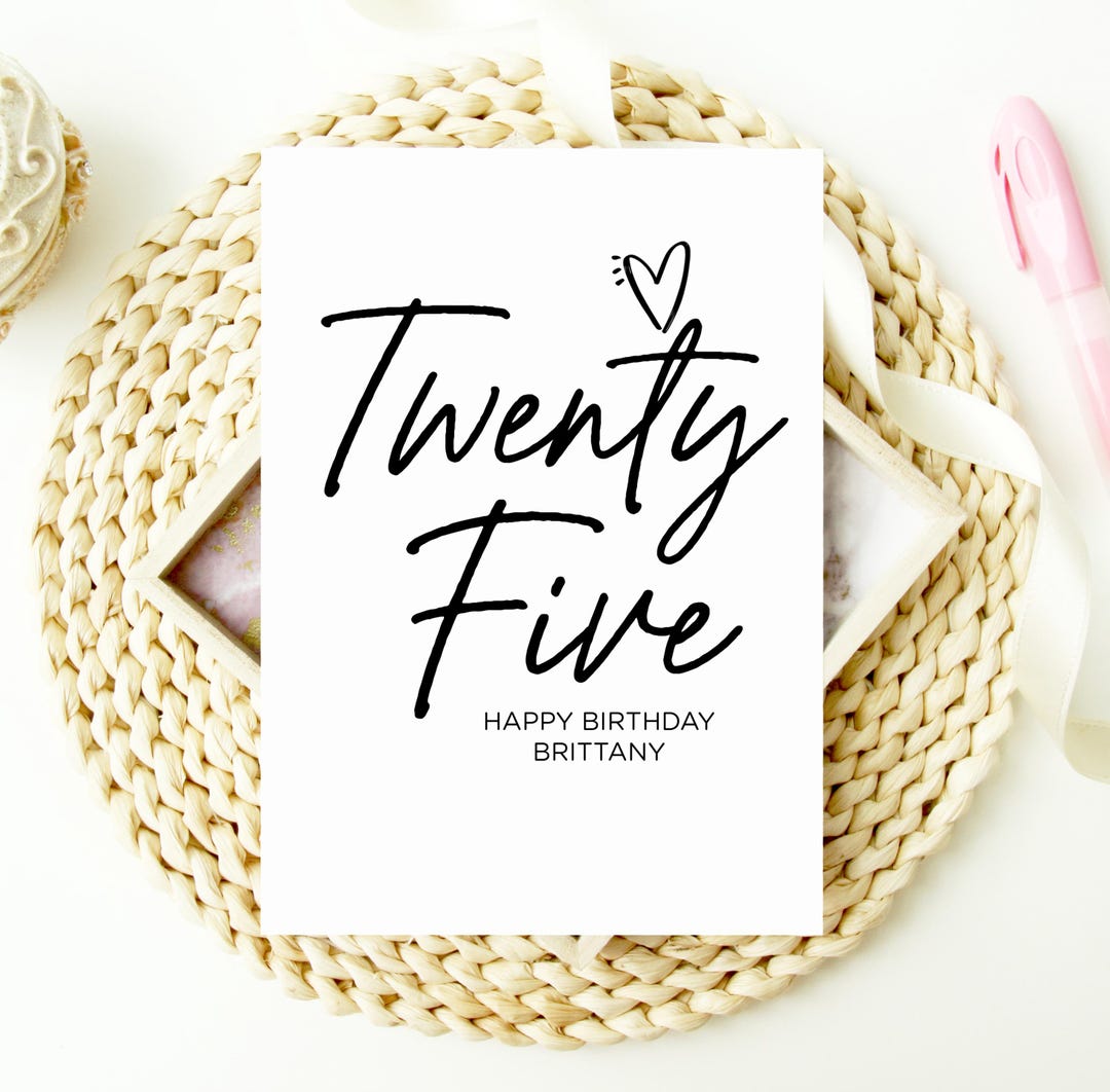Personalised Twenty Fifth Birthday Card, Turning Twenty Five Customised ...