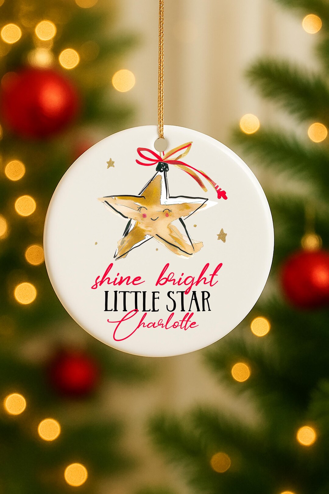 Personalized Shine Bright Little Star Babies First Christmas Ornament ...