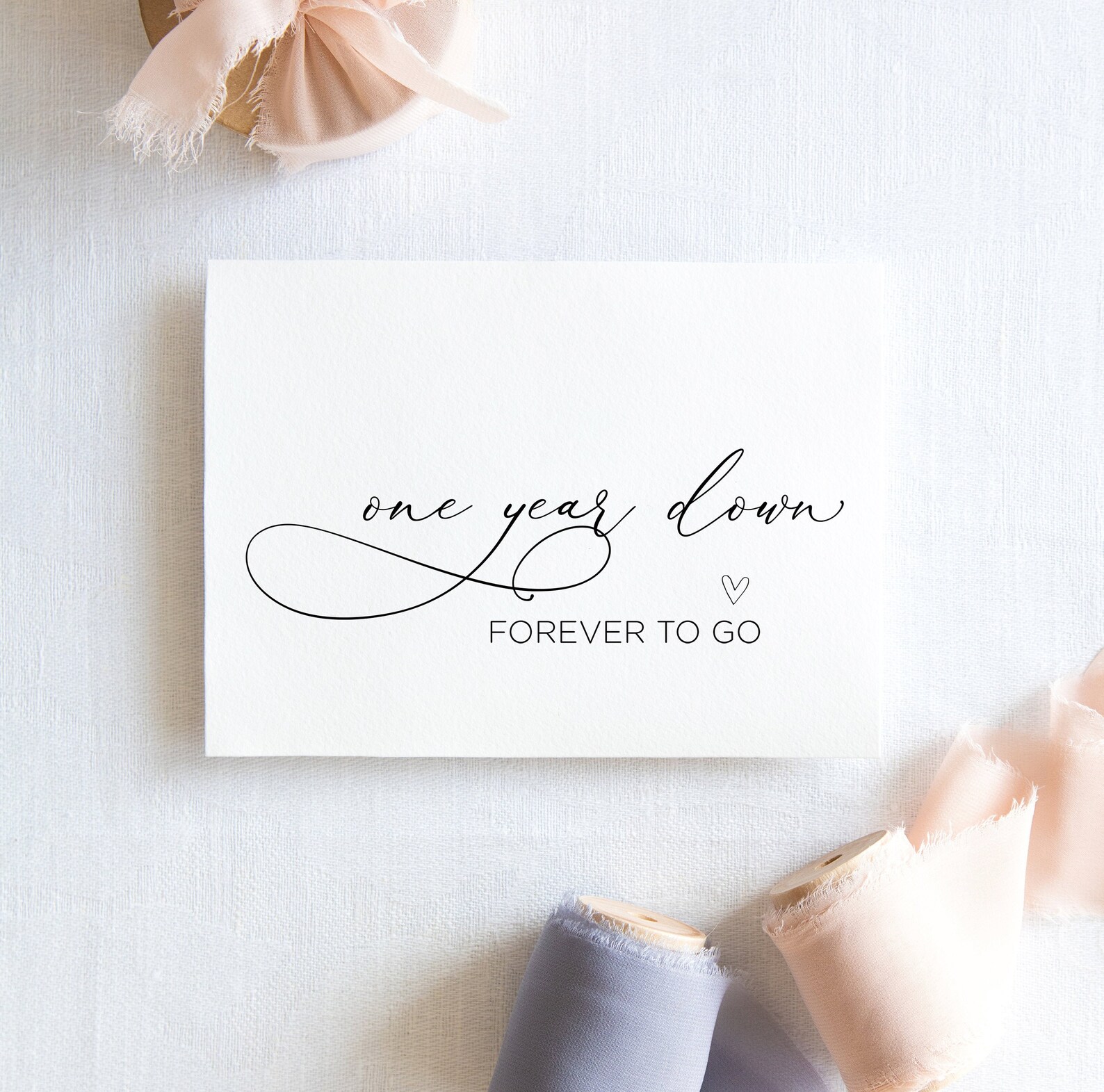 One Year Down Forever to Go Happy Anniversary Printable Card - Etsy ...