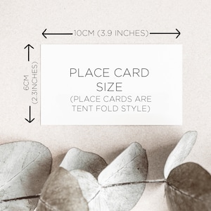 Printed Place Cards for Wedding, Folded Place Cards for Reception ...