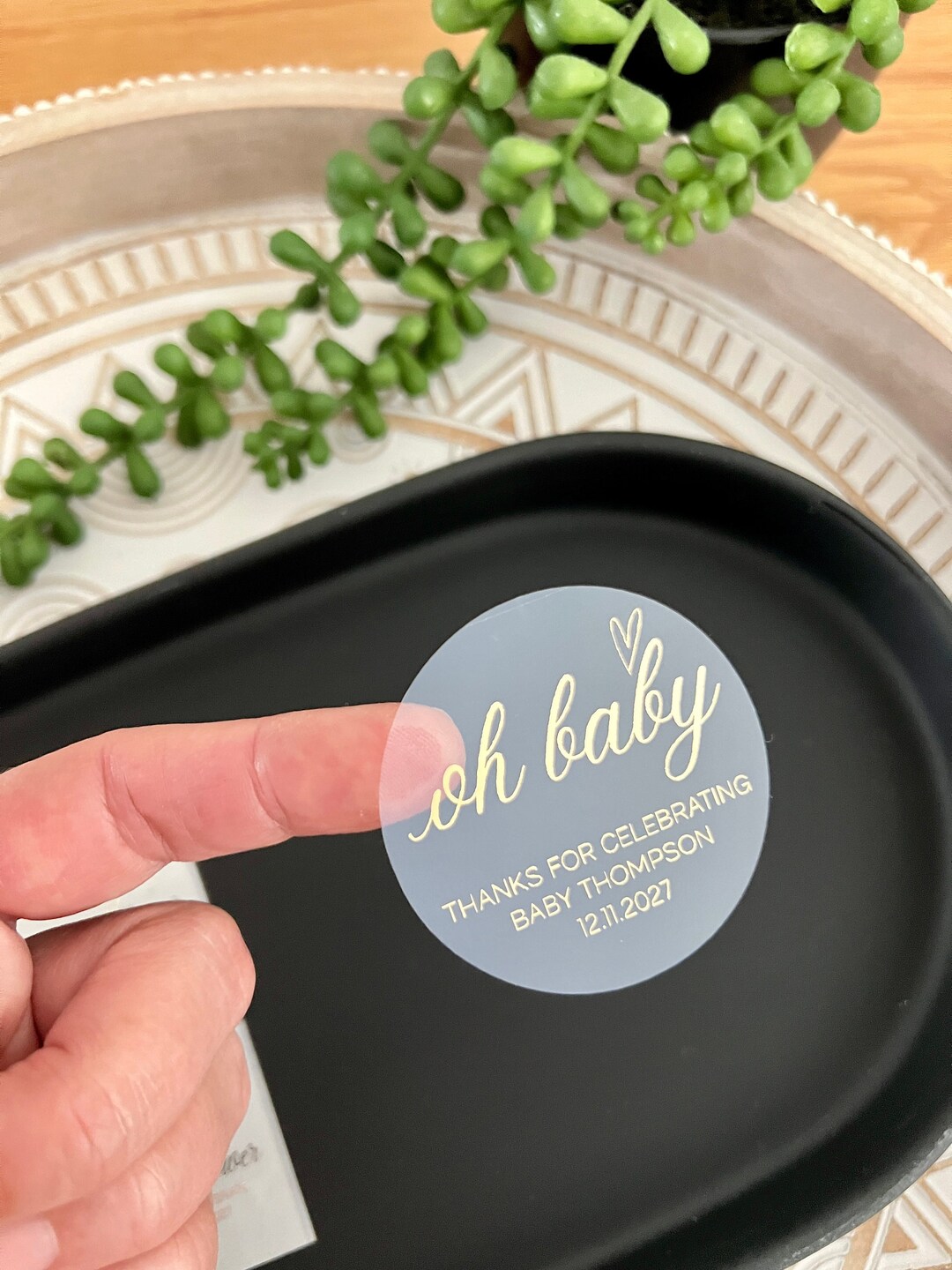 Personalised Gold Foil Oh Baby Stickers, Baby Shower Party Favours ...