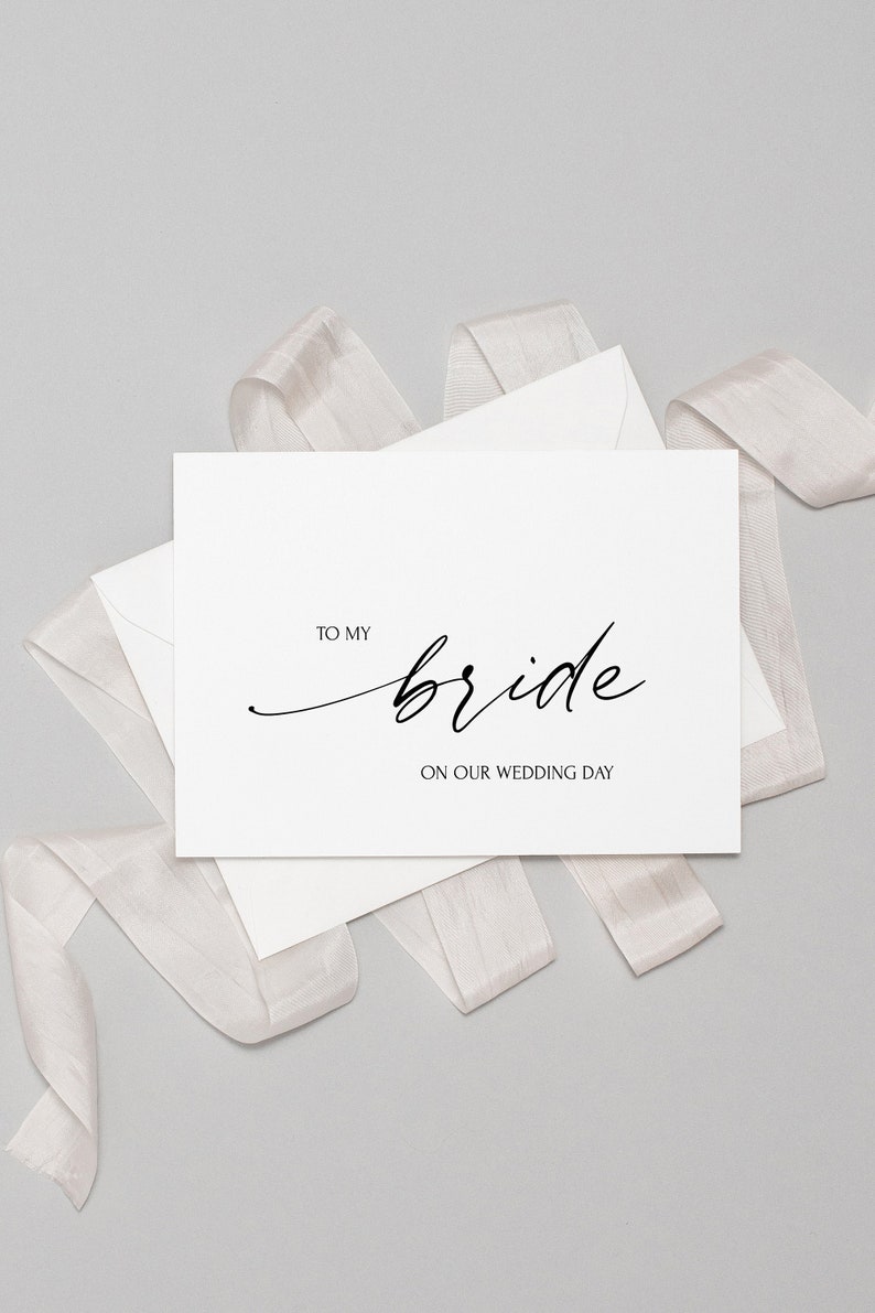 Printable to My Bride on Our Wedding Day Card, Elegant Wedding, Wedding ...