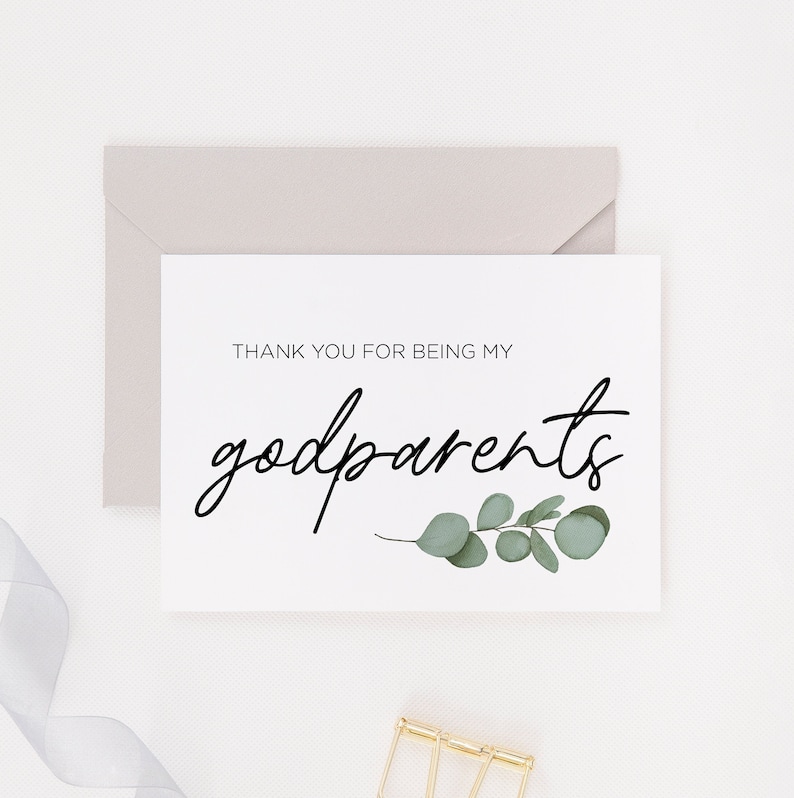 Thank You for Being My Godparents Card, Godparent Request, Christening ...