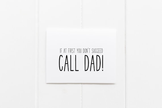 Printable Funny Happy Fathers Day Downloadable Card Call Dad | Etsy