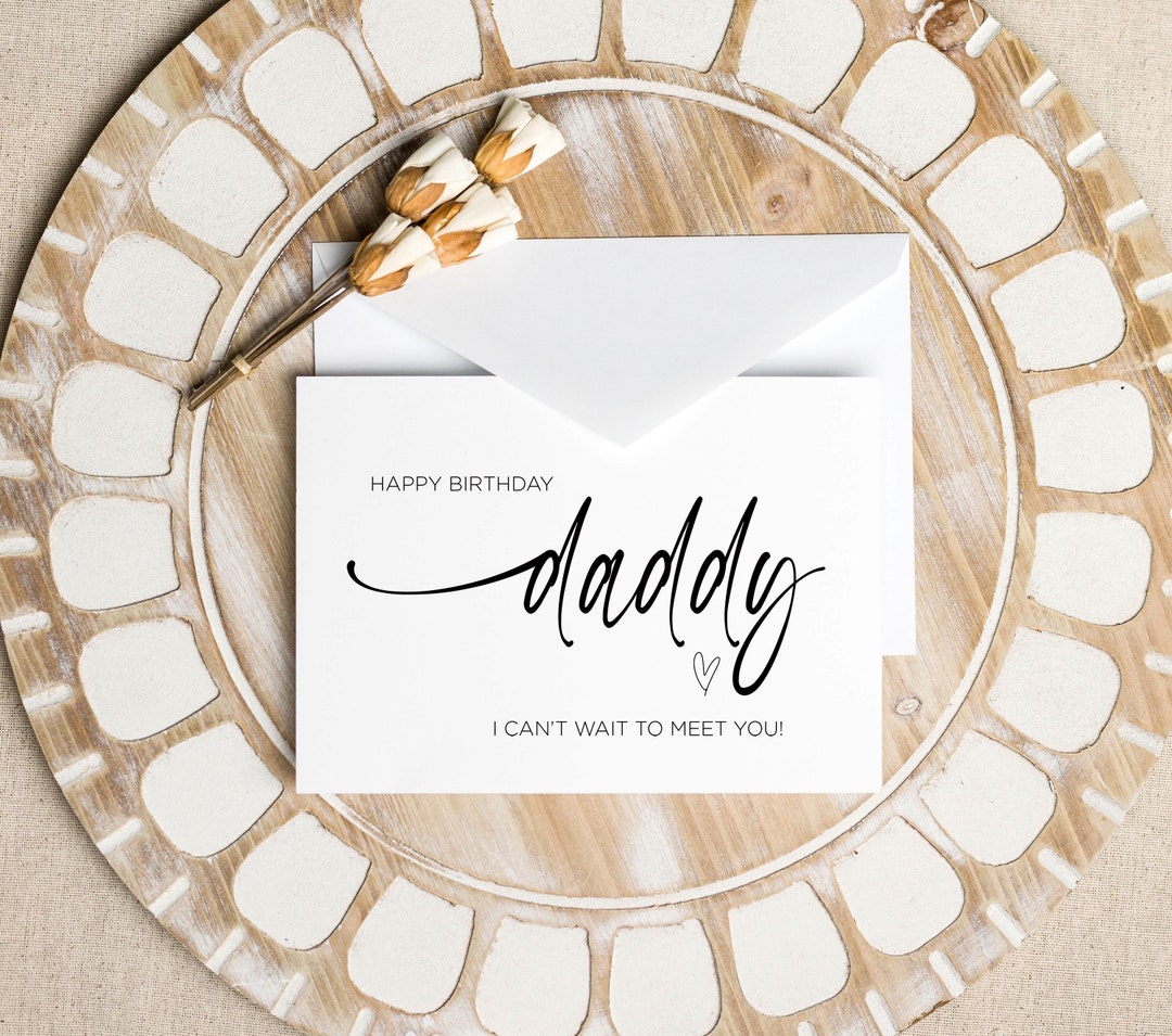 Printable Happy Birthday Daddy Card From Baby Bump, Elegant Birthday ...
