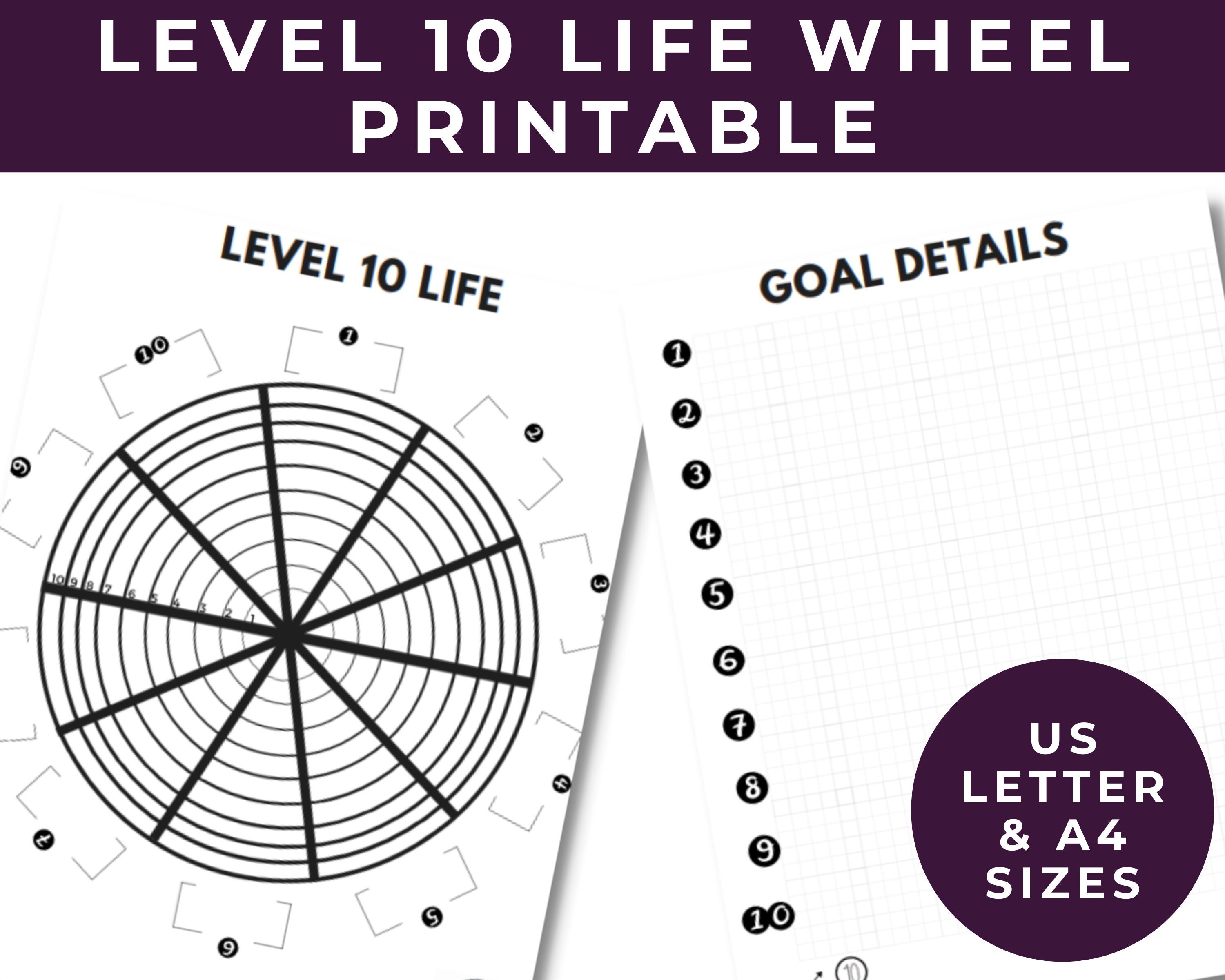 Level 10 Life Wheel of Life Assessment Fillable Printable Life Balance ...