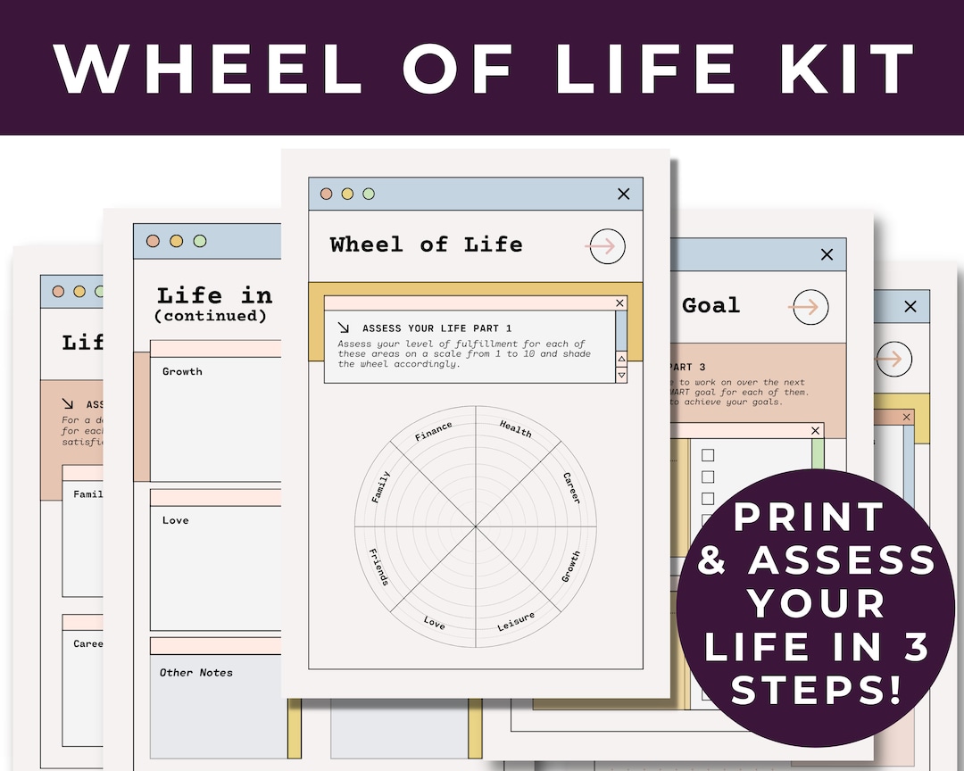 Wheel of Life - Level 10 Life Goal Planner - Fillable Printable Life ...