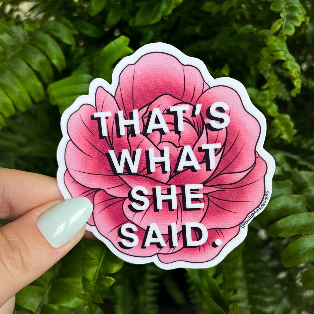 Fun That's What She Said Sticker Waterproof Vinyl Sticker Illustrated ...