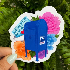 USPS Postal Service Thank You Sticker, Mail Carrier Gift, Mailbox ...