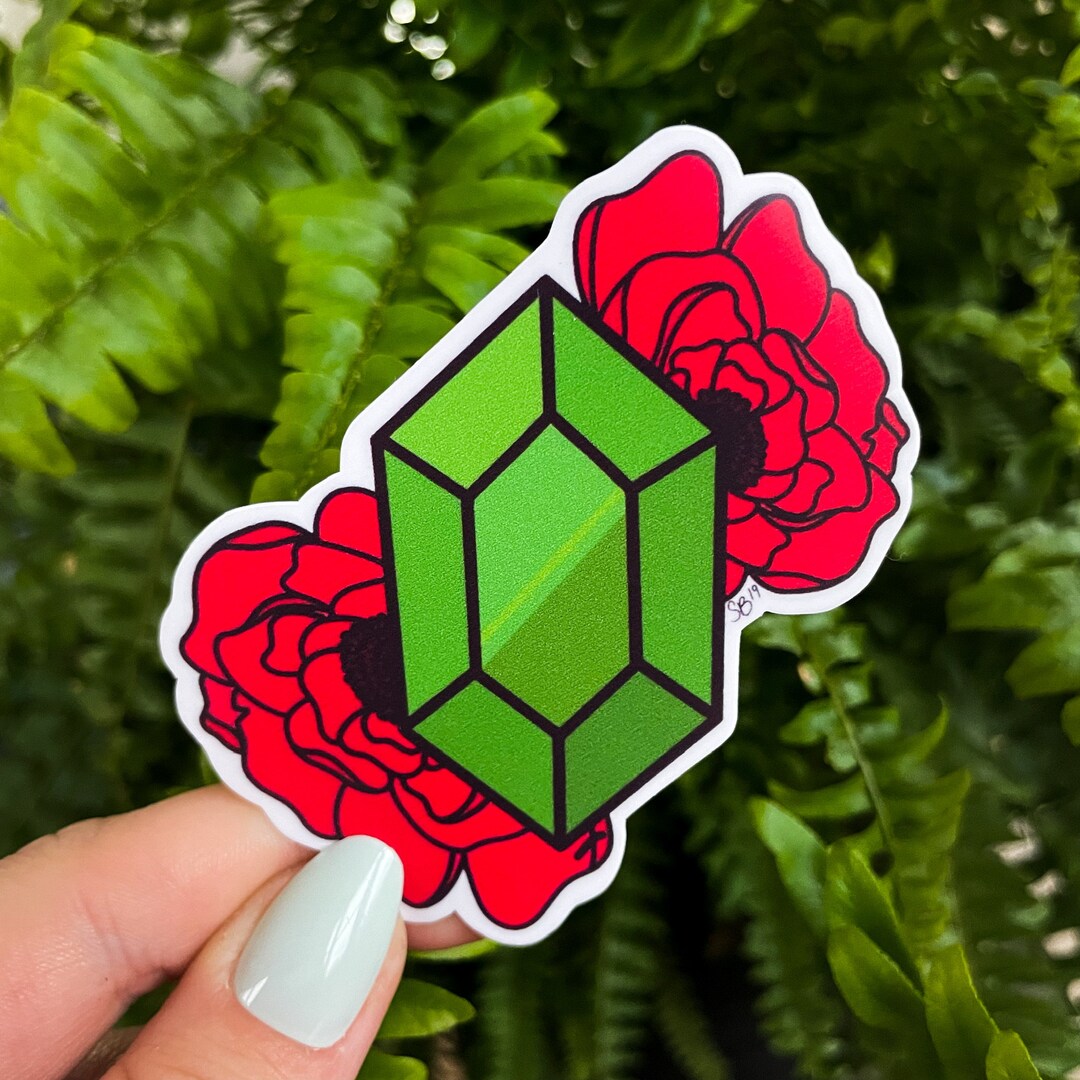The Legend of Zelda Floral Green Rupee Waterproof Vinyl Sticker ...