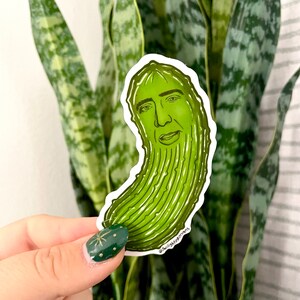 Funny Pickolas Cage Pickle Nick Cage Sticker Waterproof - Etsy