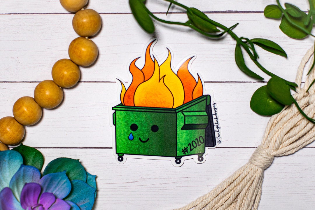 Buy Funny Dumpster Fire Sticker Waterproof Vinyl Sticker Laptop ...