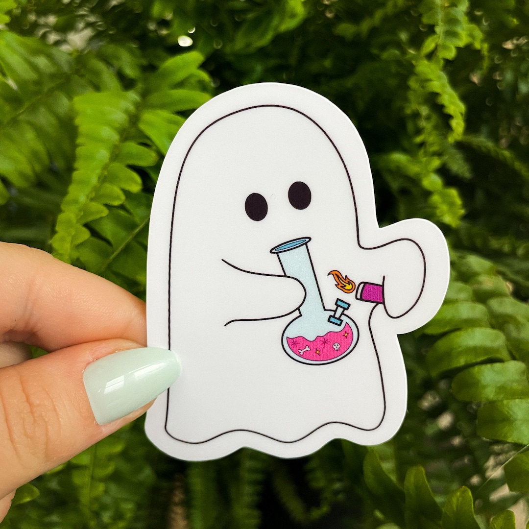 Funny Ghost Bong Sticker | Waterproof Vinyl Sticker Laptop Illustrated ...