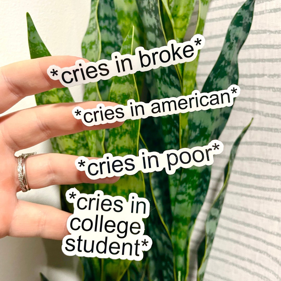 Cries in Broke Sticker, Cries in Poor, Cries in American, Waterproof ...