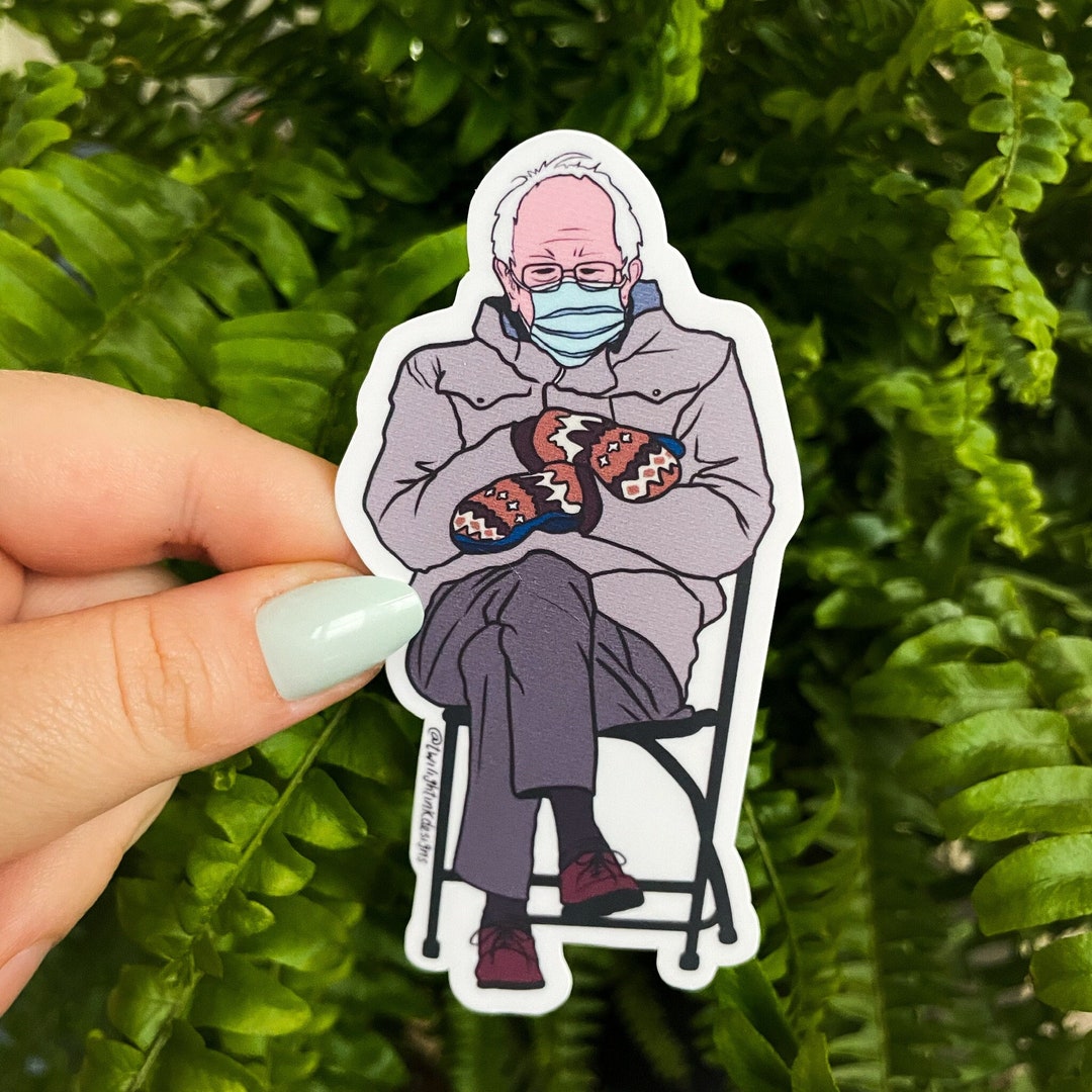 Funny Inauguration 2021 Bernie Sanders Mittens Sticker Waterproof Vinyl ...