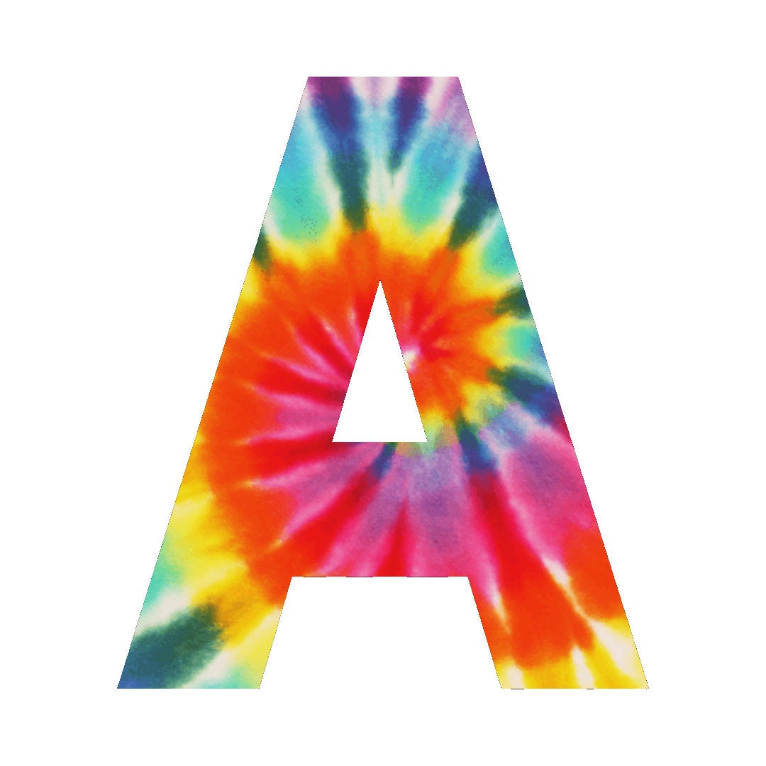 Rainbow Tie Dye Letters and Numbers, Rainbow Tie Dye Alphabet, Rainbow ...