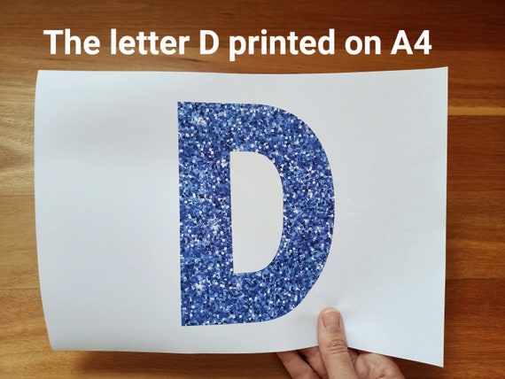 Blue Sparkly Letter D