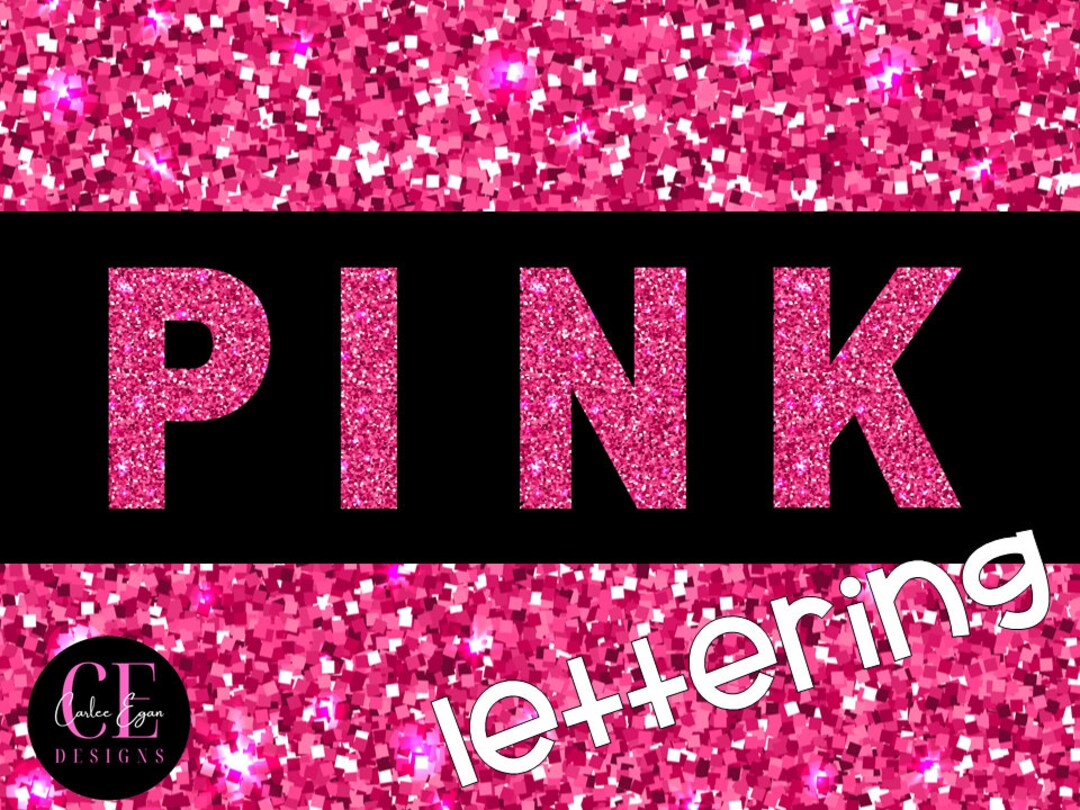 Pink Glitter Letters and Numbers, Pink Glitter Alphabet, Pink Glitter ...