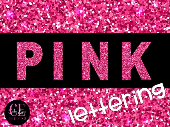 Pink Glitter Letters and Numbers Pink Glitter Alphabet Pink - Etsy