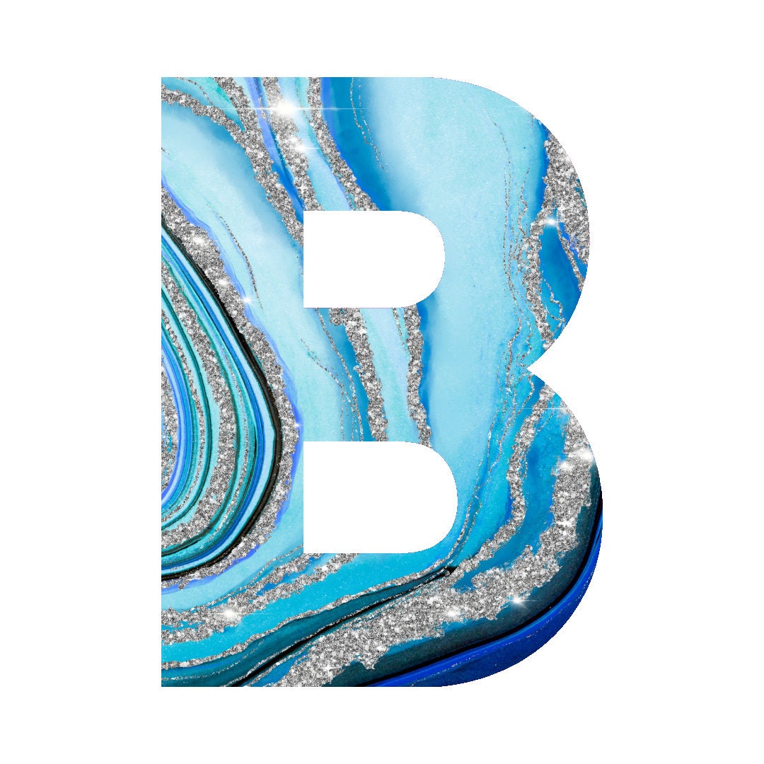 Blue Crystal Agate Letters and Numbers, Blue Crystal Agate Alphabet ...