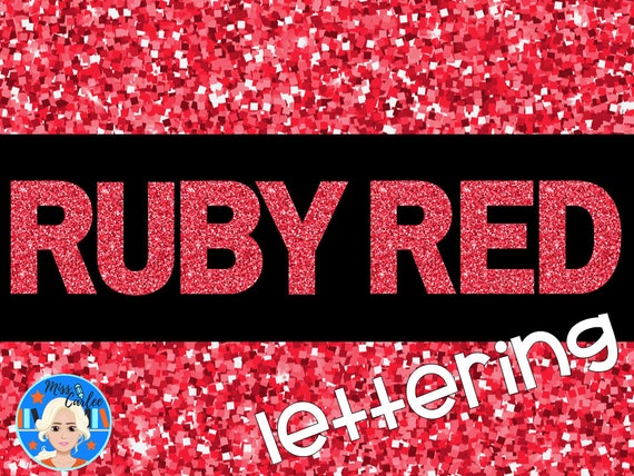Ruby Red Glitter Letters and Numbers Ruby Red Glitter | Etsy
