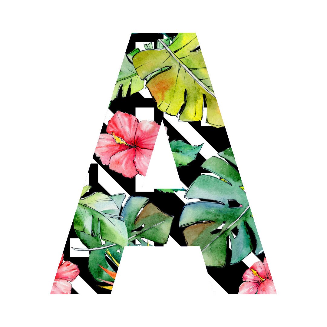 Tropical Letters and Numbers, Tropical Alphabet, Tropical Digital ...