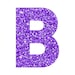 Purple Glitter Letters and Numbers, Purple Glitter Alphabet, Purple ...