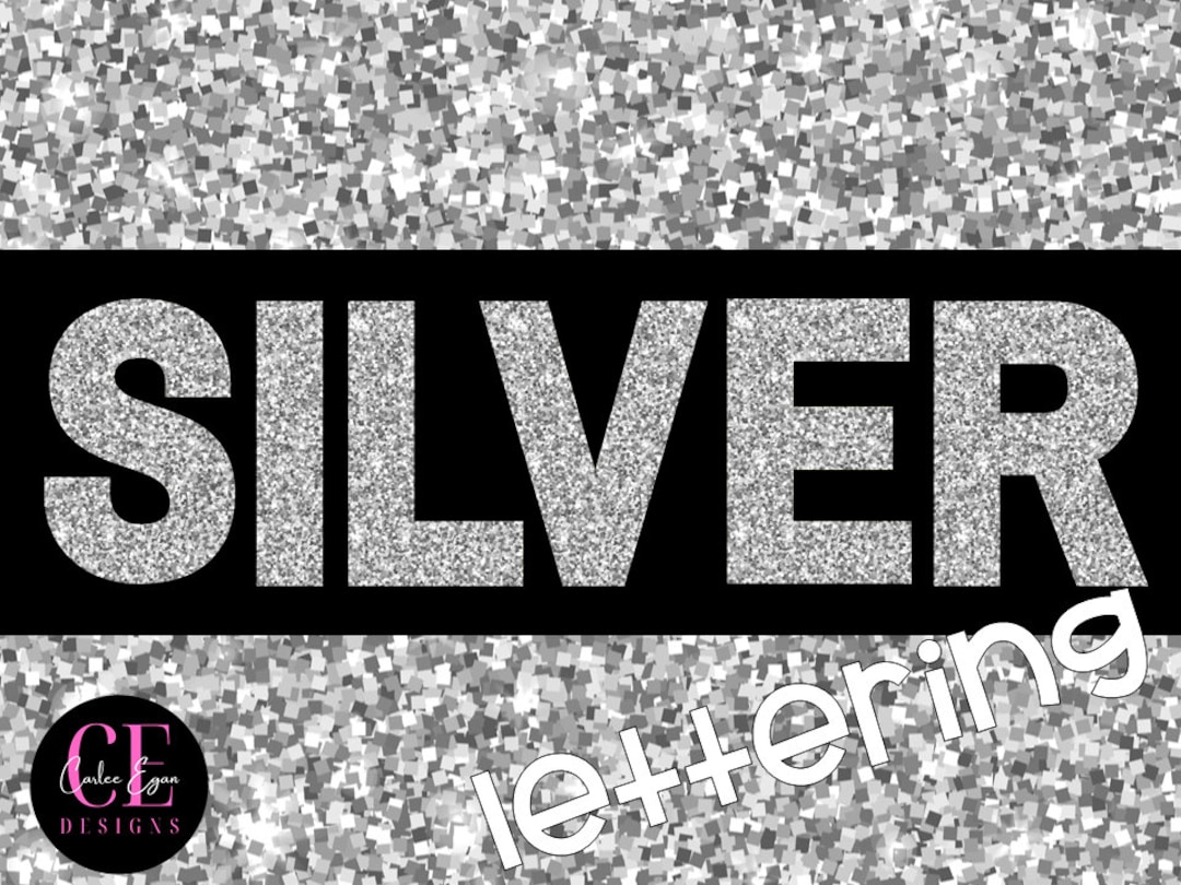 Silver Glitter Letters and Numbers, Silver Glitter Alphabet, Silver ...