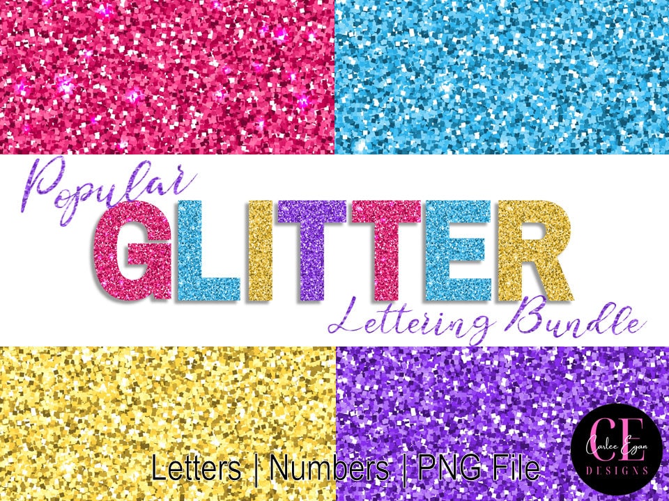 Popular Glitter Letters and Numbers, Glitter Alphabet Bundle, Glitter ...