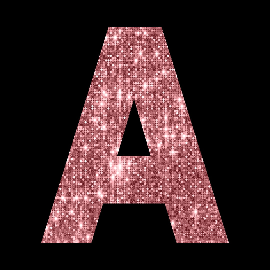 Rose Gold Sequins Letters and Numbers, Rose Gold Glitter Alphabet, Rose ...