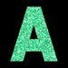 Green Glitter Letters and Numbers, Green Glitter Alphabet, Green ...