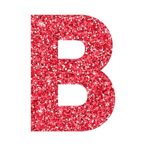Ruby Red Glitter Letters and Numbers, Ruby Red Glitter Alphabet, Red ...