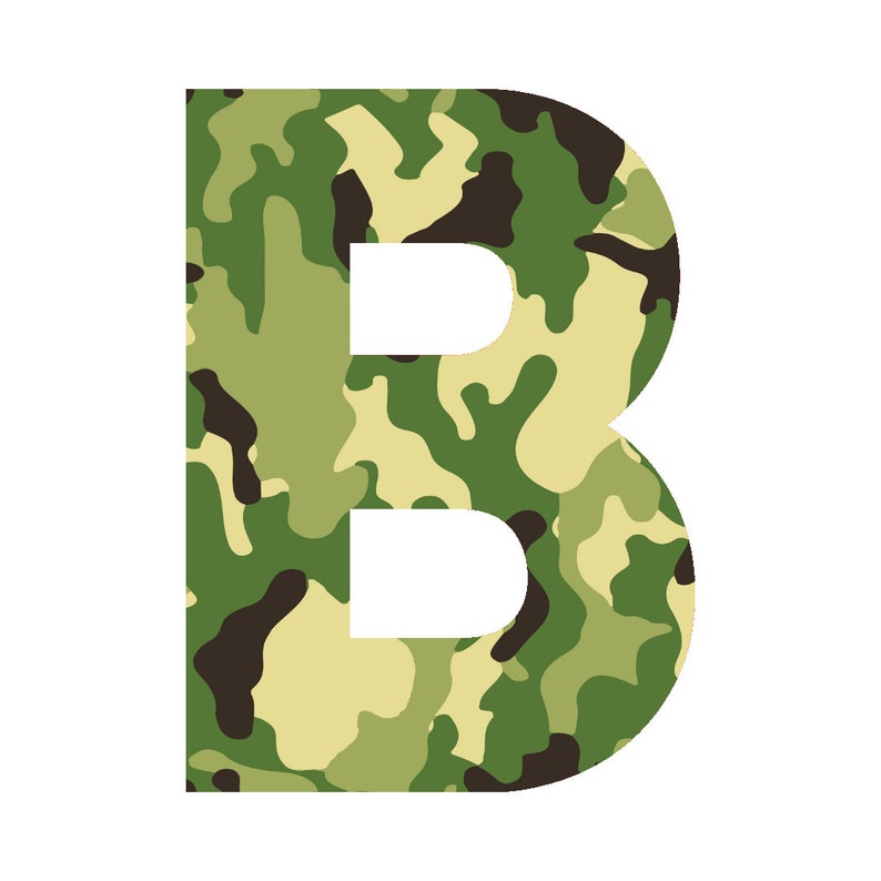 Army Green Camo Letters and Numbers, Green Camouflage Alphabet, Green ...